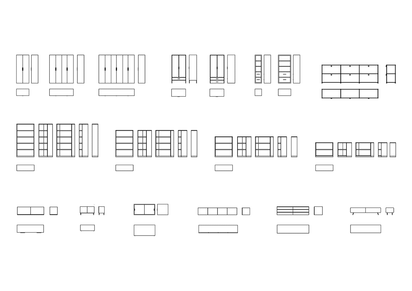 Bedroom Furniture DWG CAD Blocks in Plan and Elevation (75 Pieces ...