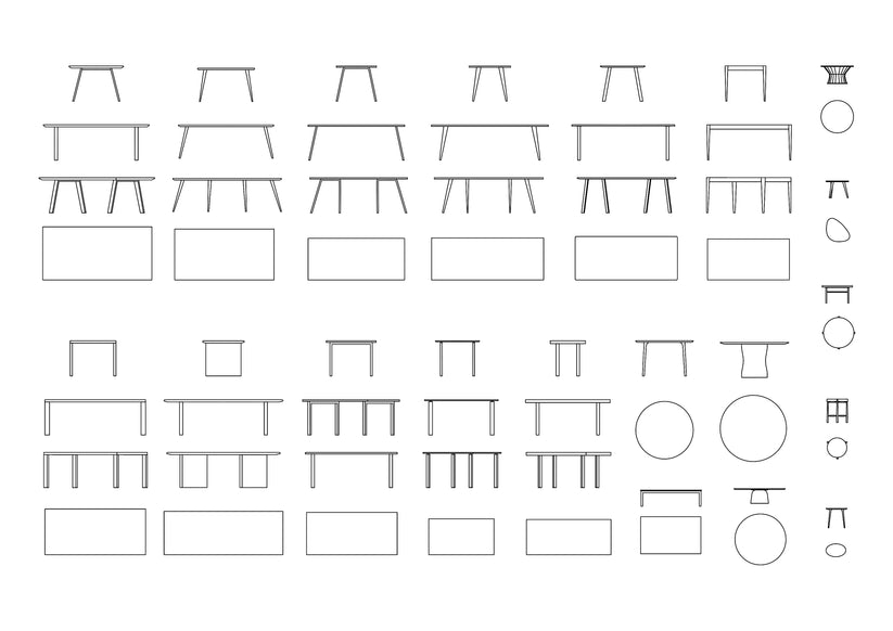 Living Room Furniture DWG CAD Blocks in Plan and Elevation (150 Pieces ...