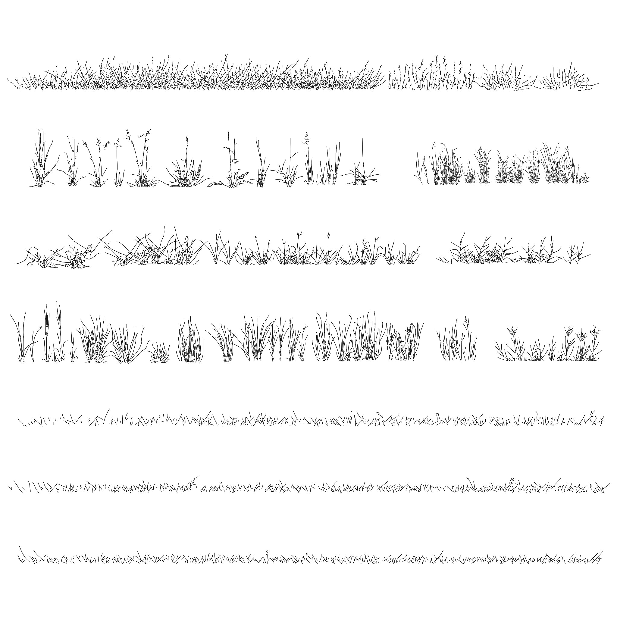 Grass DWG CAD Blocks in Elevation – Cadnature