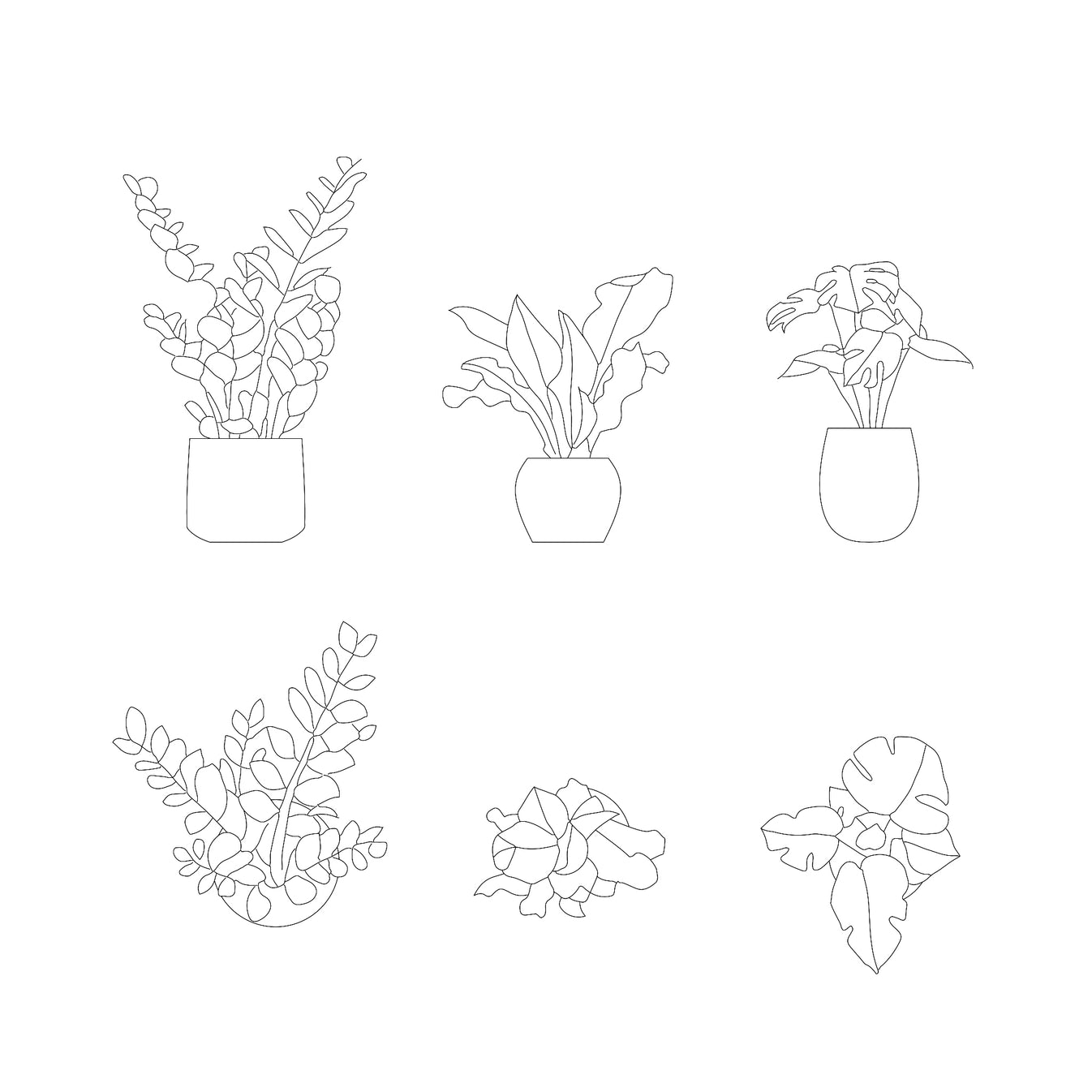 Potted Plants DWG CAD Blocks in Plan and Elevation – Cadnature