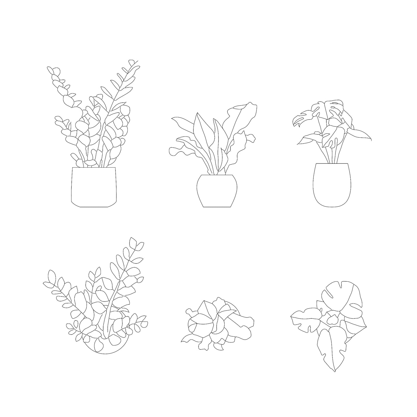 Potted Plants DWG CAD Blocks in Plan and Elevation – Cadnature