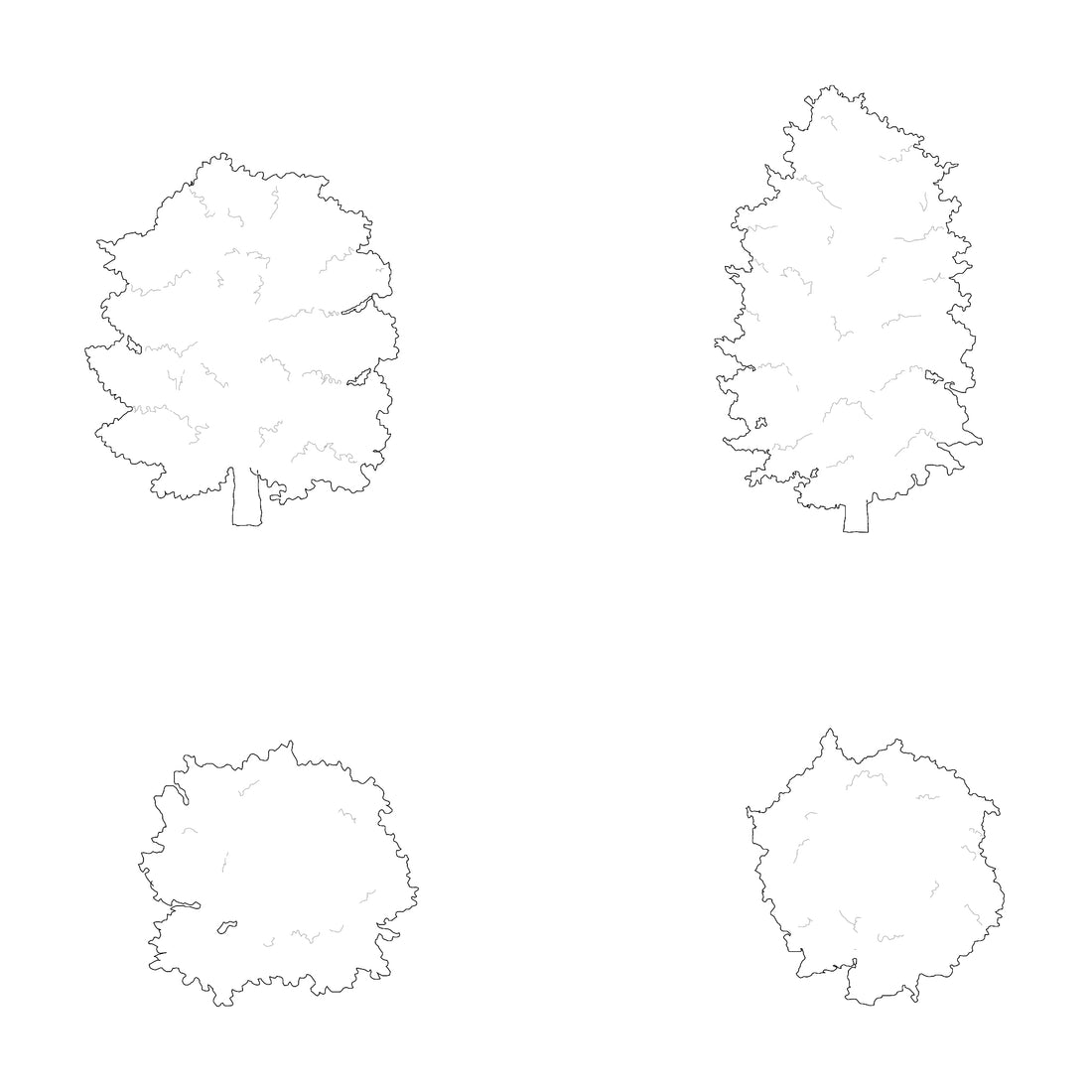 100 Trees DWG CAD Blocks in Plan and Elevation – Cadnature