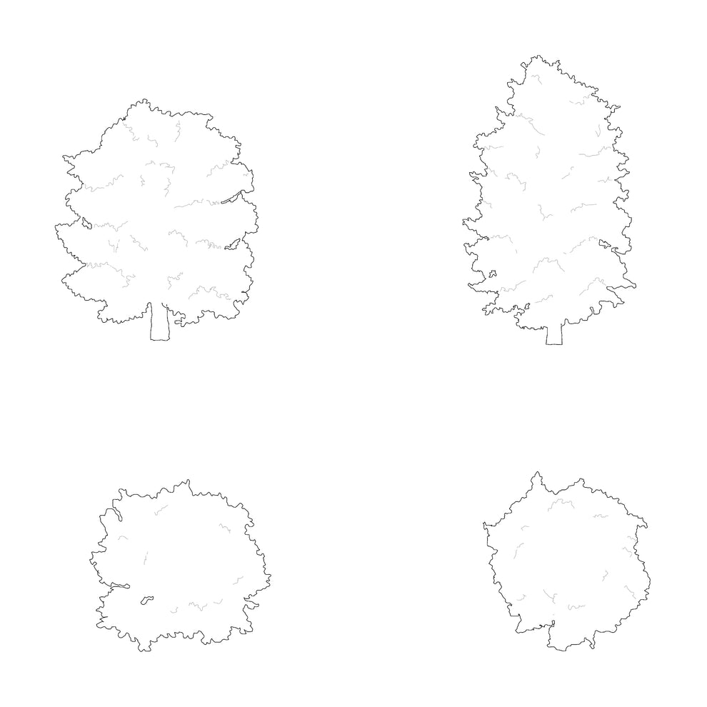 100 Trees DWG CAD Blocks in Plan and Elevation – Cadnature
